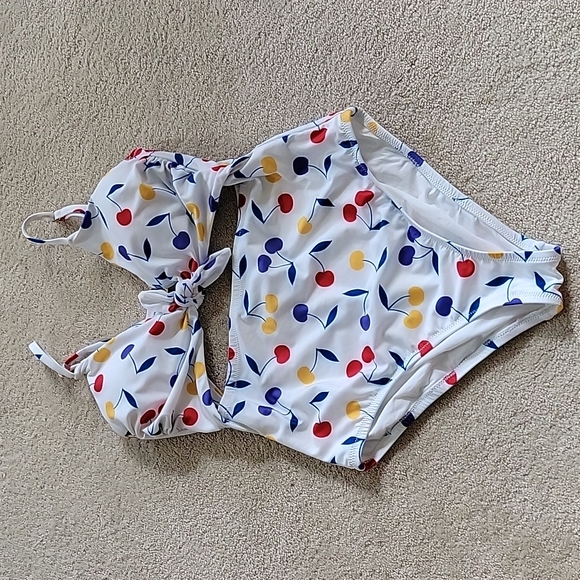 Modcloth | Swim | Redwhite Siena Womens Cherry Bomb Bathing Suit Pc ...